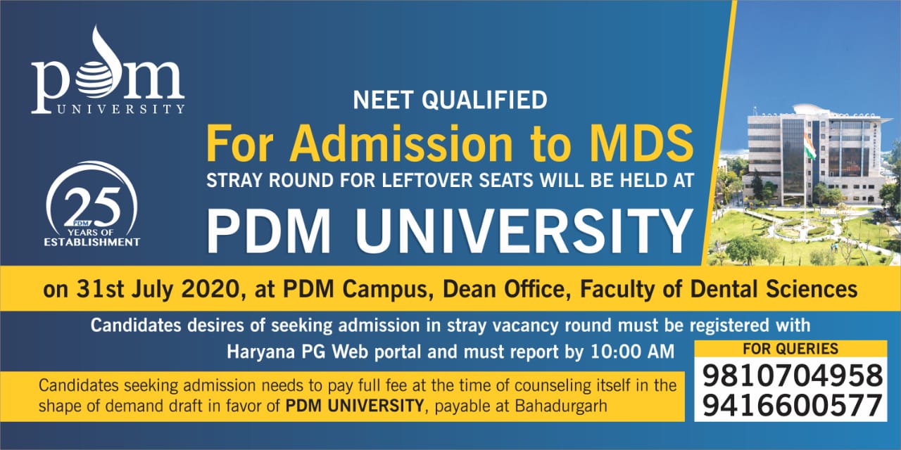 Admission News & Notices - PDM University, Bahadurgarh (Delhi NCR), India
